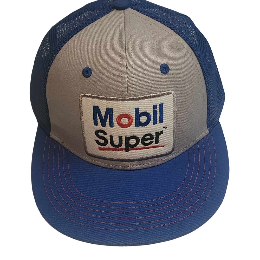 Mobil Super Distance Tour Snapback Hat, Blue Mesh - O… - Gem
